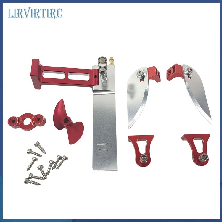 RC Boat Parts Aluminum alloy Rudder CNC 2-Blade Propeller Turn Fins ...