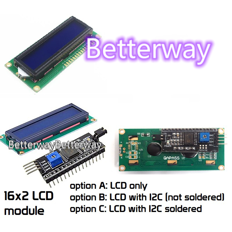 1pcs 16x2 LCD character Arduino display 1602 LCD with I2C or parallel ...