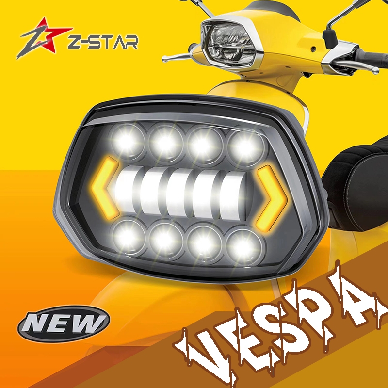 Z STAR VESPA Sprint LED Headlight Retro Motorcycle Headlamp Vespa ...