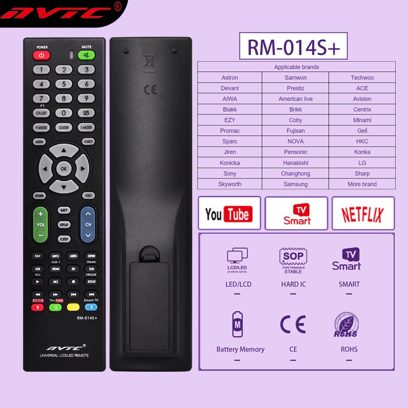 RM-014S+ Universal Remote control Suitable for smart tv remote for more brand tv universal na ...