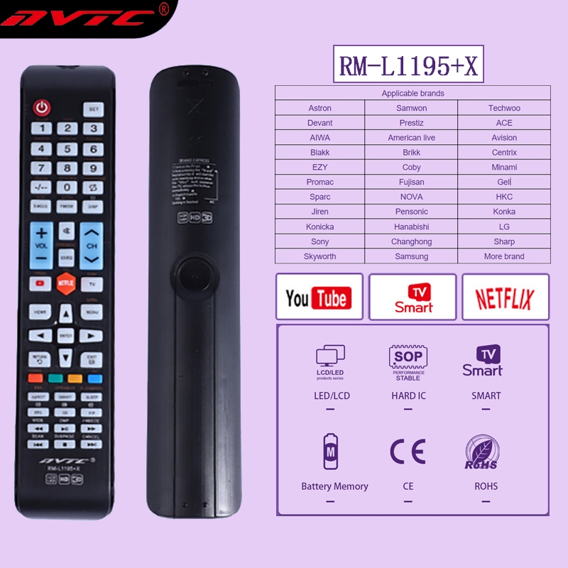 RM-L1195+X universal remote Suitable for smart tv remote for LED / LCD TV Smart Television LED ...