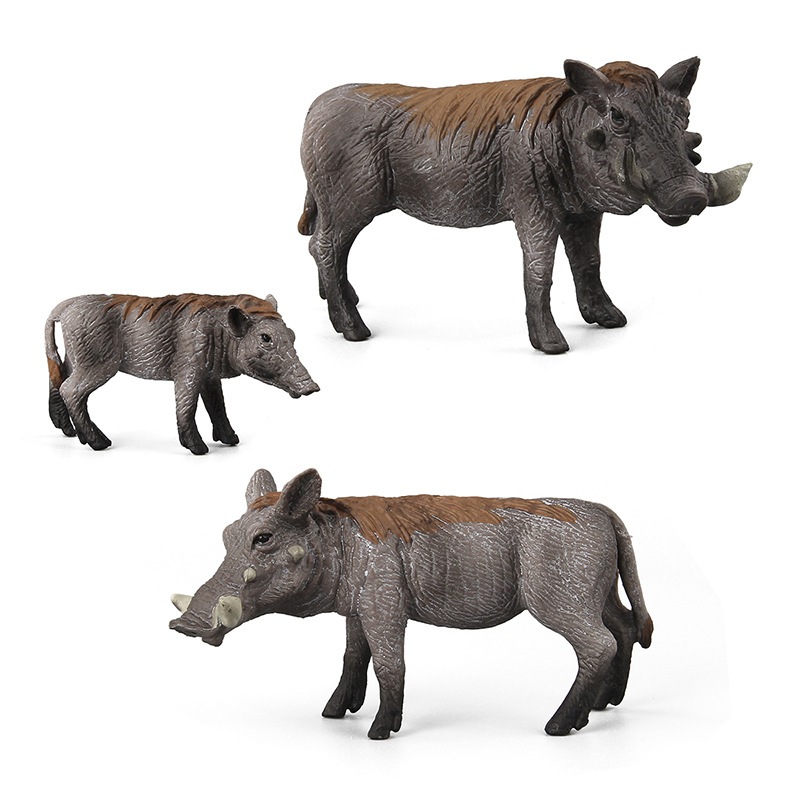 Realistic PVC Wild Boar Warthog Pig Animal Model Figurine Educational ...