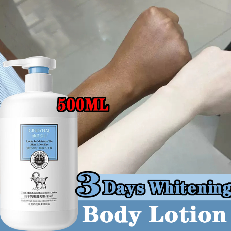 500ML Goat Milk Whitening Body Lotion Remove Melanin Permanent Whitening Smooth Improve Dark ...