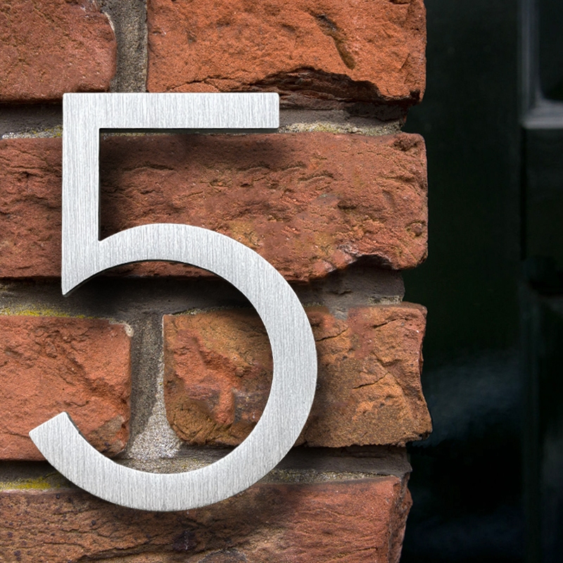 15 cm Big Silver House Number Outdoor Floating Modern Apartment Door ...