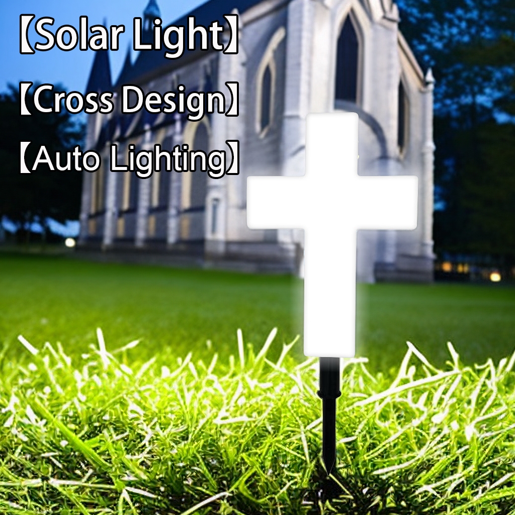 Solar Cross For Cemetery Grave Solar Light Cross For Gravesite Garden ...