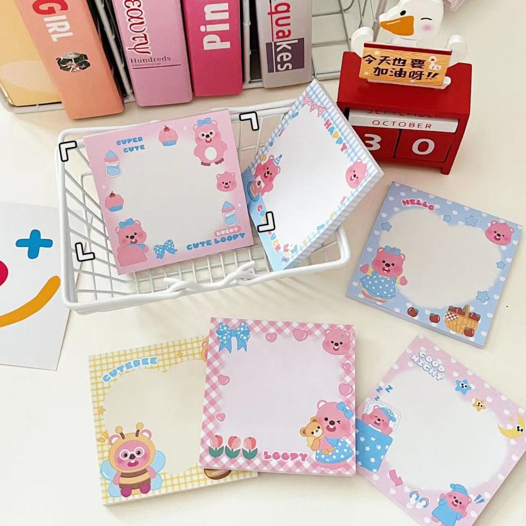 Loopy Note Paper Cute Cartoon Stickers Note Student Notepad Memo Korean ...
