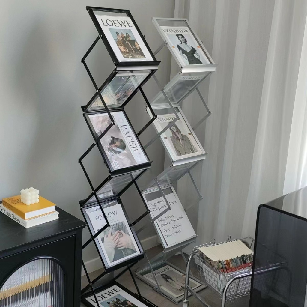 [Hot Sale] Folding Rack Influencer Style Magazine Rack Floor-standing ...