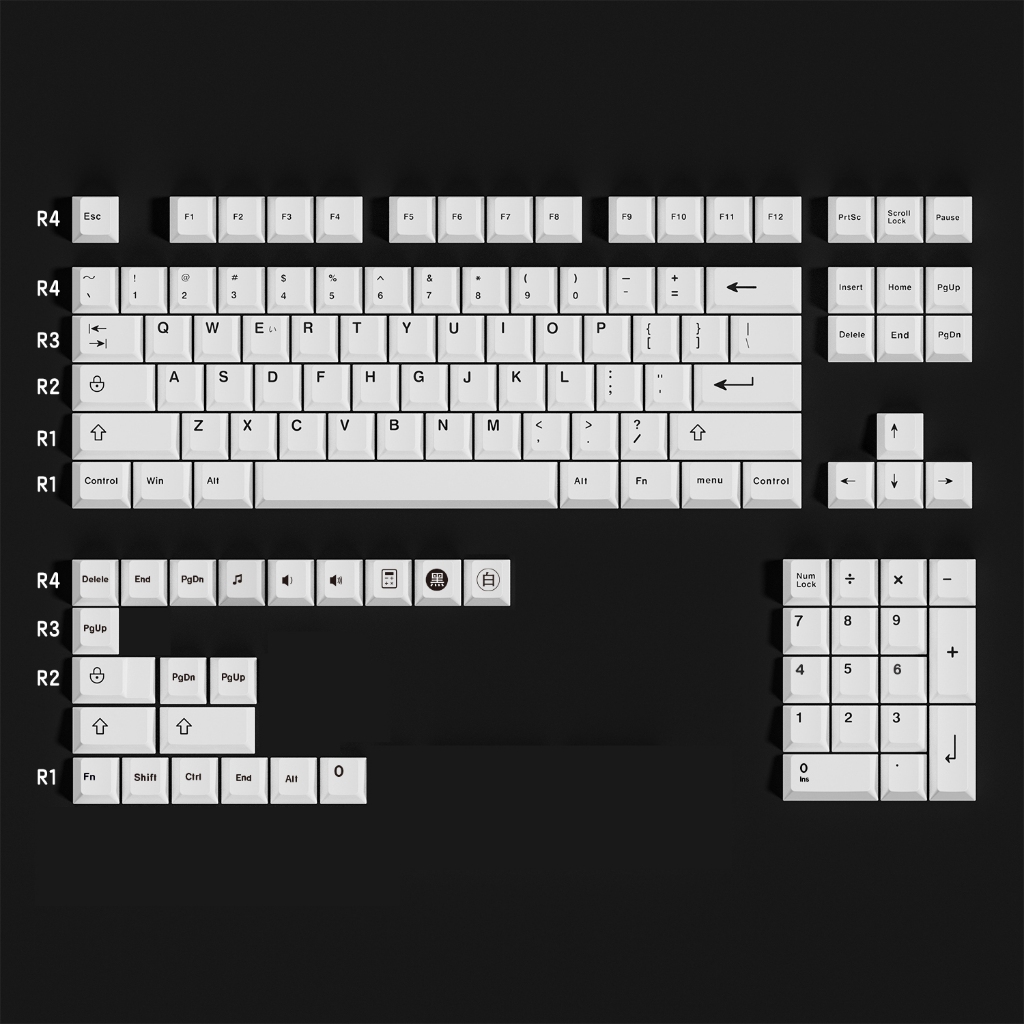 Minimal White Keycaps PBT Dye-sub Cherry Profile Keycap Custom Keycaps ...