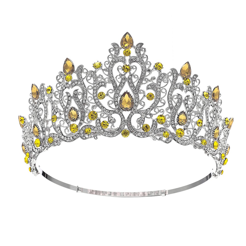 Women High-End Full Crown Big Crown Large Round Lightweight Wedding ...