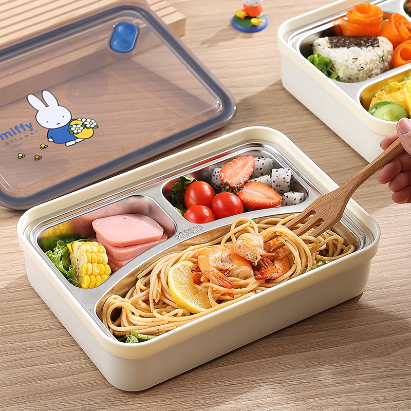 Miffy 304 Compartments Stainless Steel Bento Box Heating Lunch Box Leak-Proof 1200ML | Shopee ...
