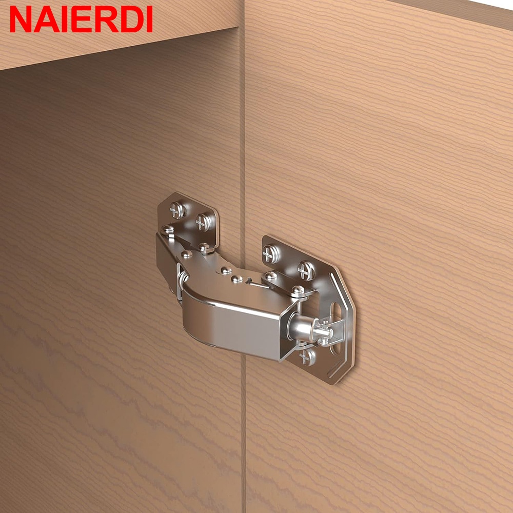 NAIERDI 4 Pack 90 Degree Soft Close Spring Hinges,No Pre-drilled ...