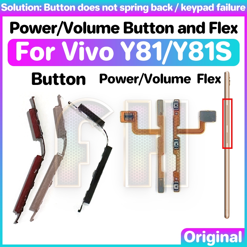 Power volume button flex For Vivo Y81 Y81S Side key Switch ON OFF Key Mute control Button Ribbon ...