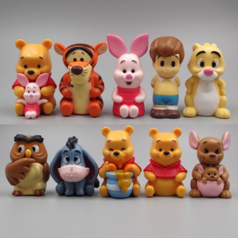 10Pcs/Set 5-6cm Disney Anime Cartoon Winnie the Pooh Piglet Robin ...
