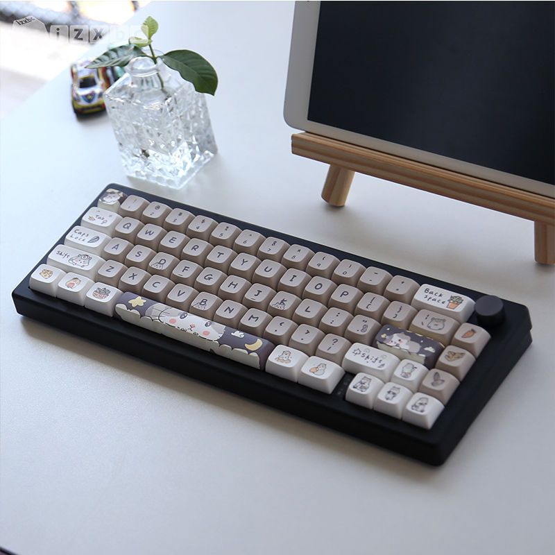 130-key hamster keycap XDA height cute animal theme PBT dye-sublimation ...