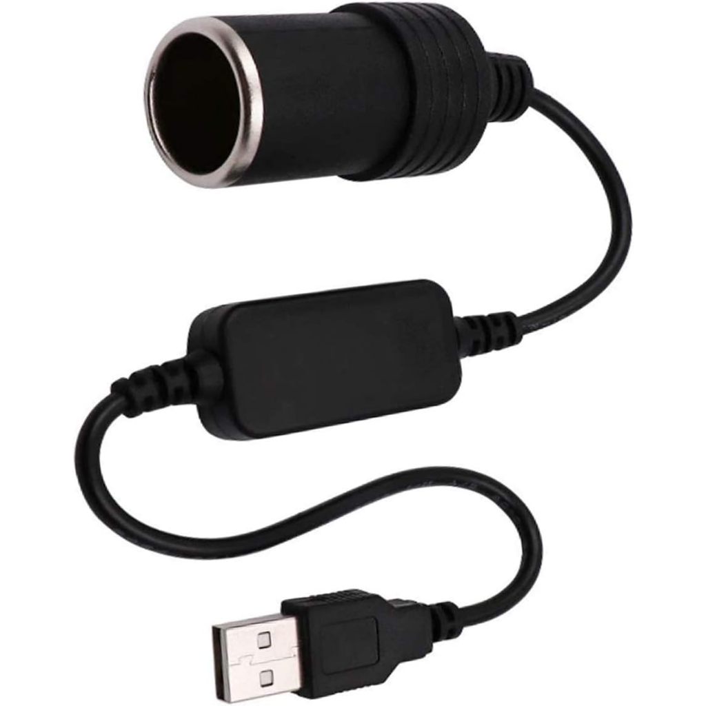 USB A Male to 12V Car Cigarette Lighter Socket Female Power Converter Cable for Driving Recorder ...