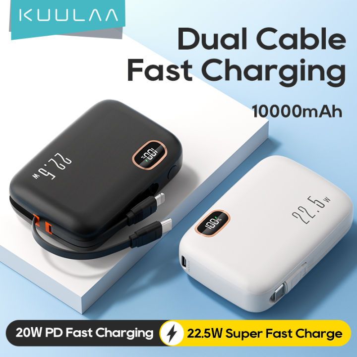 KUULAA 22.5W Power Bank 10000mAh PD Fast Charging Mini PowerBank Built ...