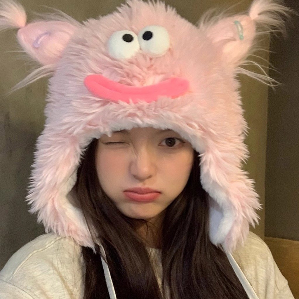 Plush Hat Bunny Ears Cute Moving Hats Panda Rabbit with Mobiles Hello ...