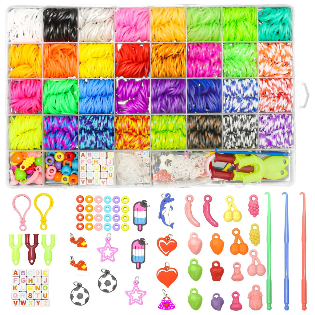 2500pcs 32 Colors Loom Rubber Bands Loom Rainbow Twist Bands Refill ...