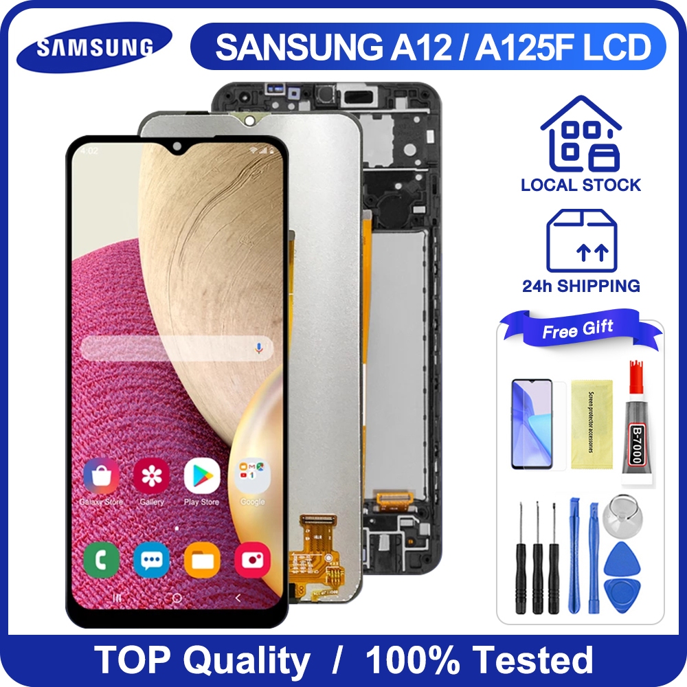 LCD With Frame For Samsung A12 A125 LCD Display Touch Screen Digitizer ...