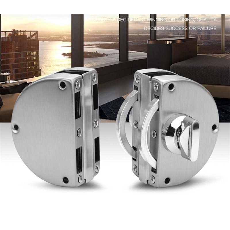 10-12mm Glass Swing Push Sliding Door Lock With 3 Keys Toughened Glass ...