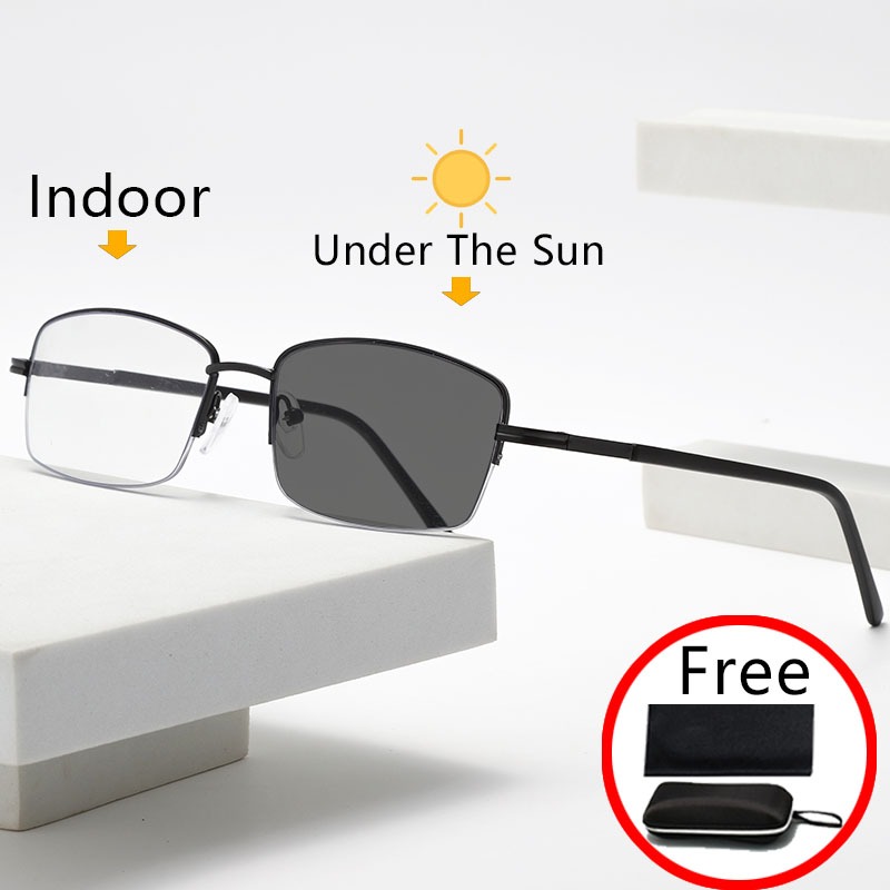 (Free Case) Photochromic Anti Radiation Glasses For Men Women Square ...