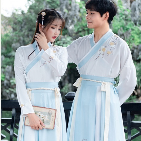 Hanfu Women Ancient Costume Tang Suit Improved Men Waist-Length Skirt ...