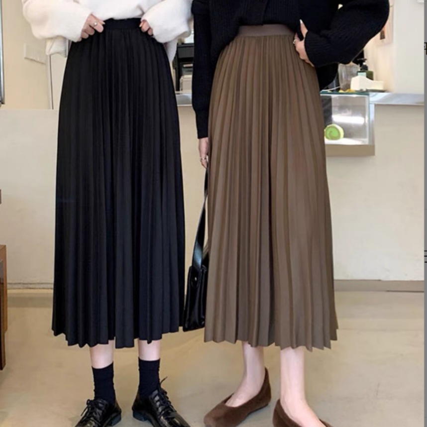 Ugmikdo Korean medium length A-line long skirt for women with high ...