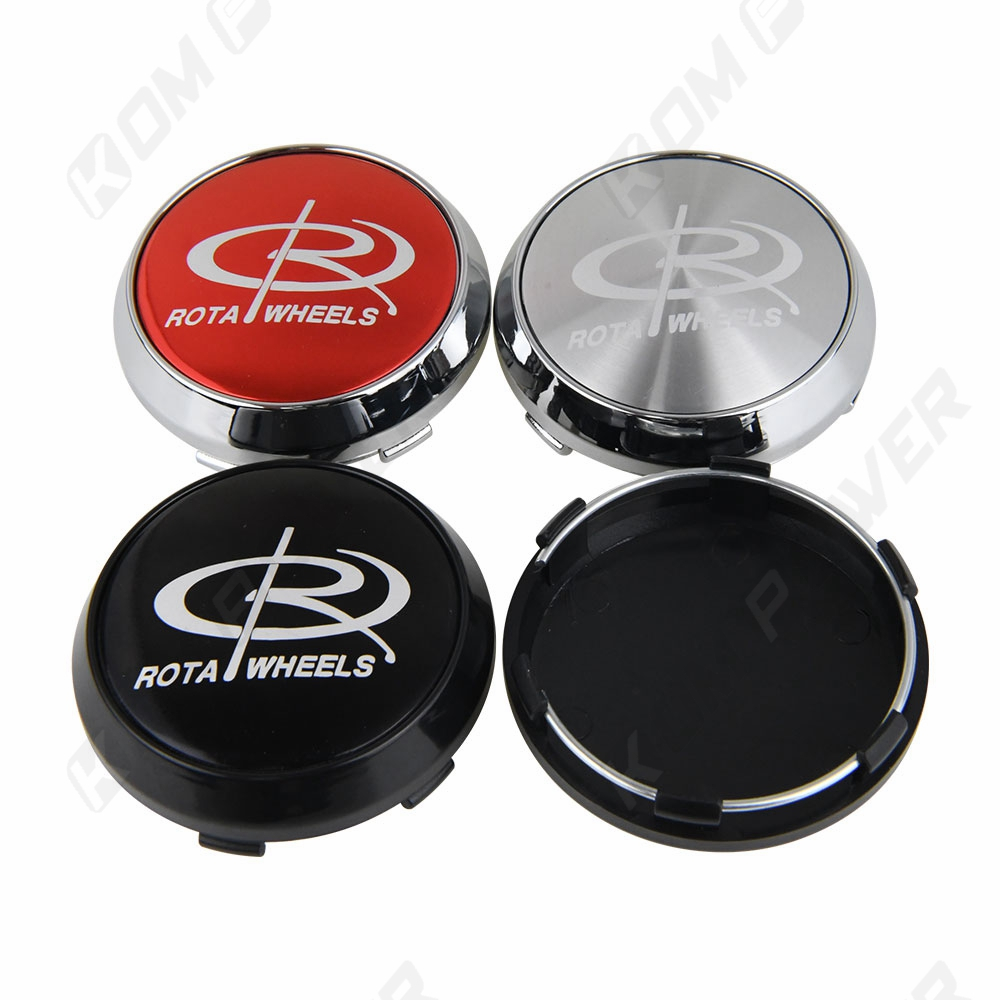 4PCS OD 68MM / ID 64MM Sport Rim Cap ROTA Racing Sticker Wheel Center ...