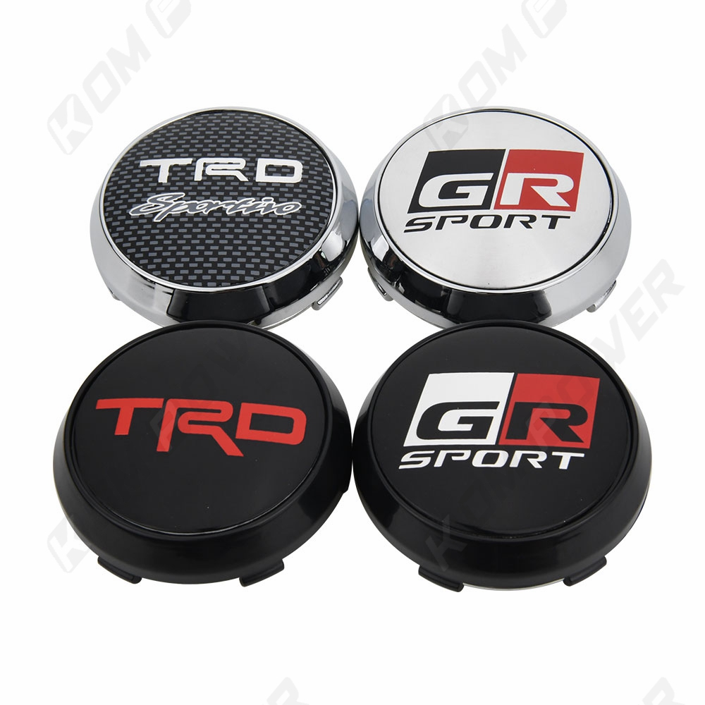 4PCS Car Styling OD 68MM / ID 64MM Sport Rim Cap TOYOTA TRD GR Emblem ...
