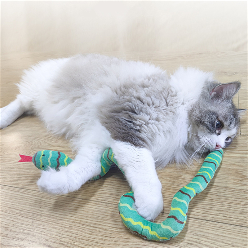 Cat Catnip Plush Greedy Snake Bite-Resistant Molar Interactive Play Pet ...