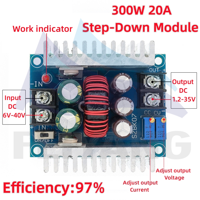 300W 20A DC-DC Buck Converter Step Down Module Constant Current LED ...