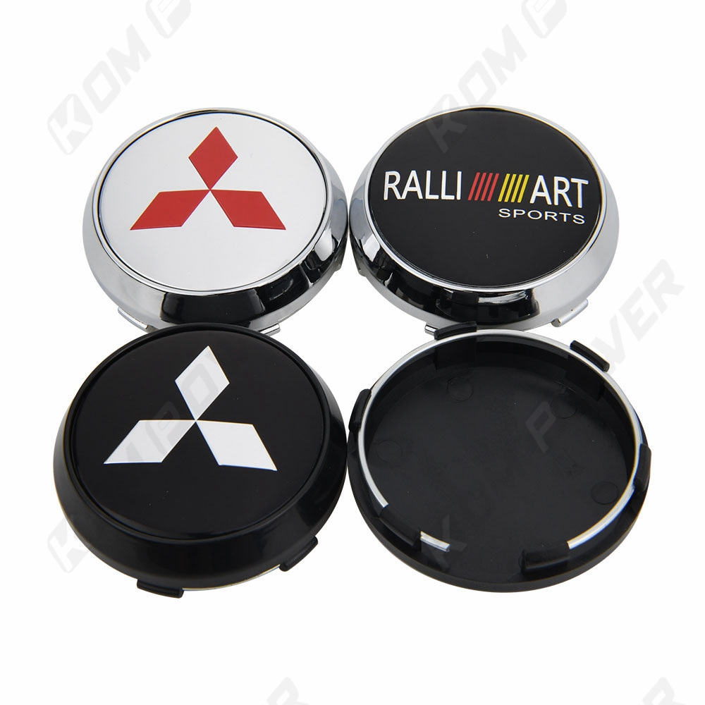 4PCS Car Styling OD 68MM / ID 64MM Sport Rim Cap MITSUBISHI RALLIART ...