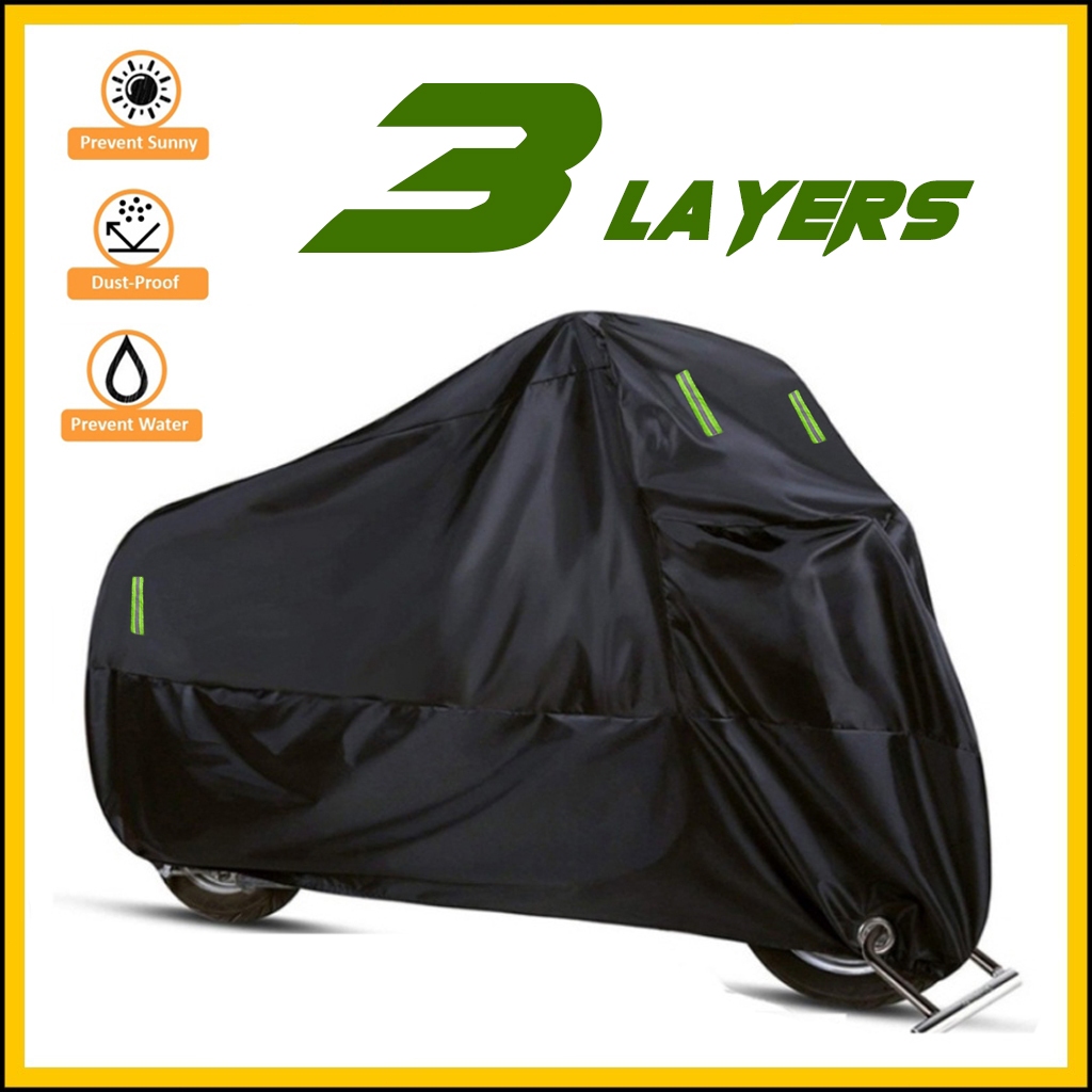 3 Layers Motorcycle Cover Dust UV Outdoor Protection Motor Cover ...