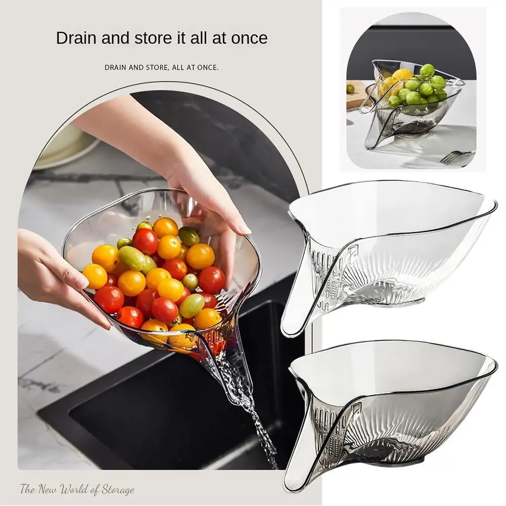 Fruit Cleaning Bowl With Strainer Container Artifact Multi-functional ...