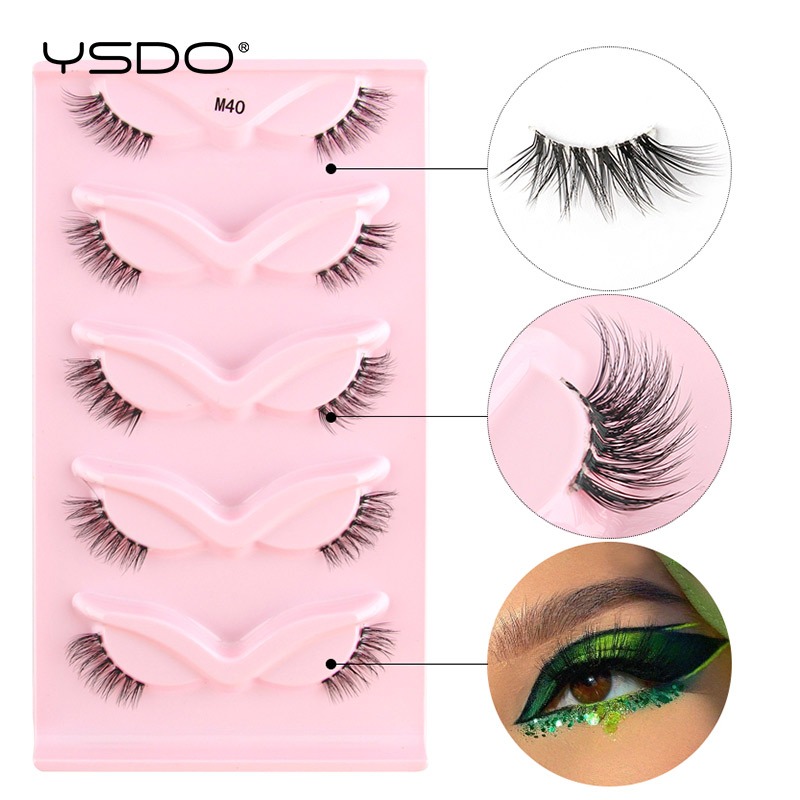 YSDO Fox Eye False Eyelashes Natural Soft Cat Eyelash Transparent ...