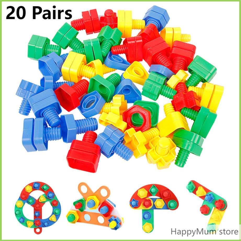 10/20 Pairs Screws Toy For Children Shape And Color Recognition ...