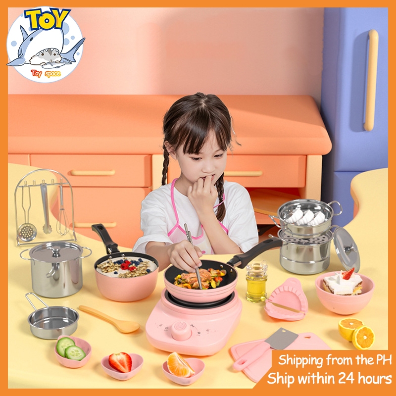 24PCS real cooking kitchen toy set girl mini kitchenware boys kitchen ...
