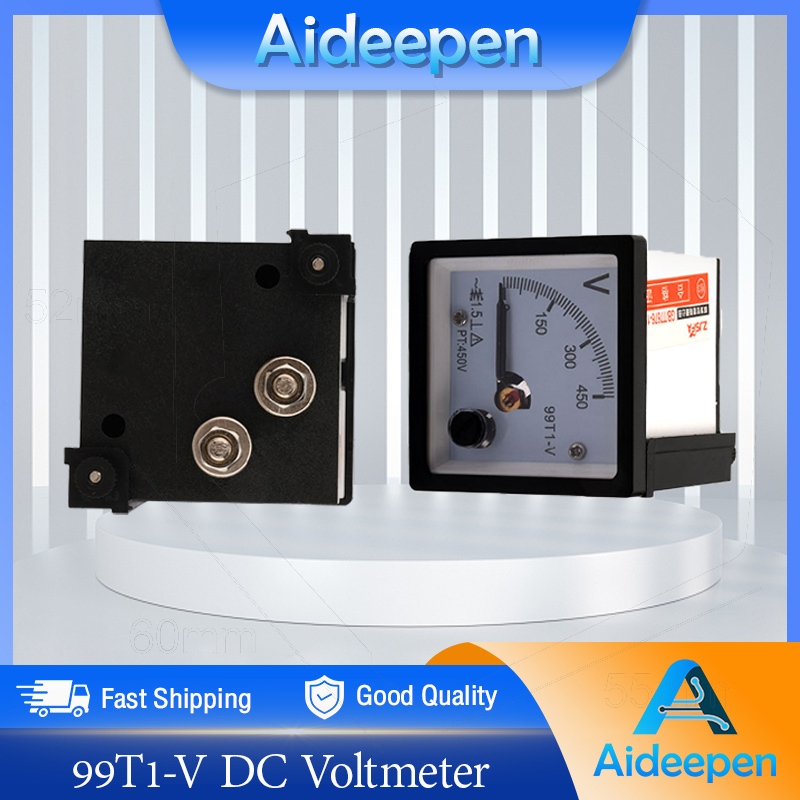 Voltmeter 99T1-V DC0-450V Rectangular Analog Panel Volt Voltage Meter ...
