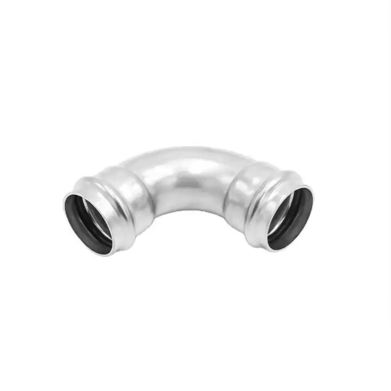 304 DN40 to DN50 Pressfitting V-Contour Elbow 90 Degree Elbow F/F Equal Stainless steel Pipe ...