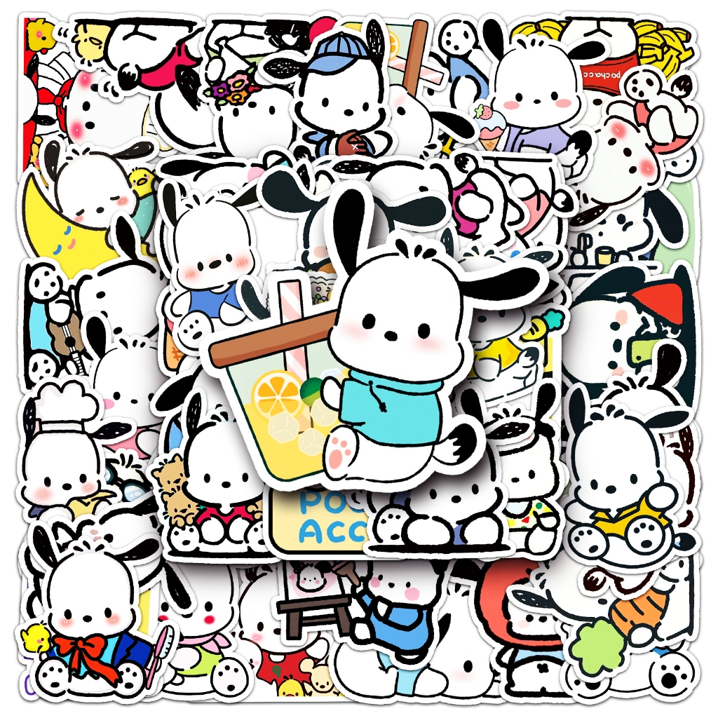 50Pcs Cute Pochacco Dog Cartoon Graffiti Waterproof Stickers For DIY ...