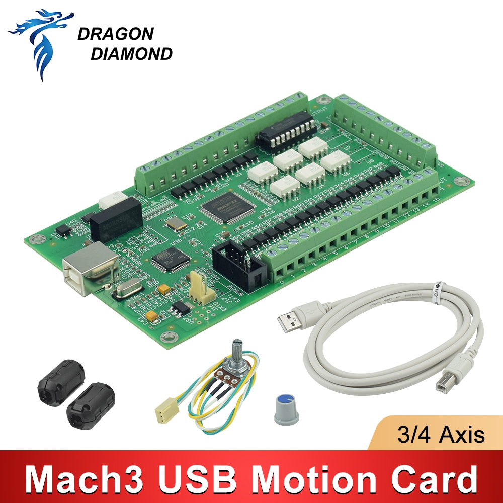 MACH3 USB 200KHz 3 Axis 4 Axis Smooth Stepper Motion Controller Card Breakout Board For CNC ...