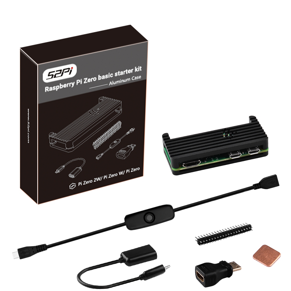 52Pi Raspberry Pi Zero 2 W Case/Zero W Case Kit,with RPi Zero 2 W Aluminum Case,20Pin GPIO ...