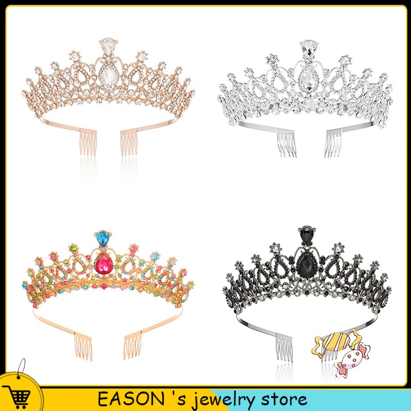 Princess Bride Crown Rhinestone Headwear Large Round Lightweight ...