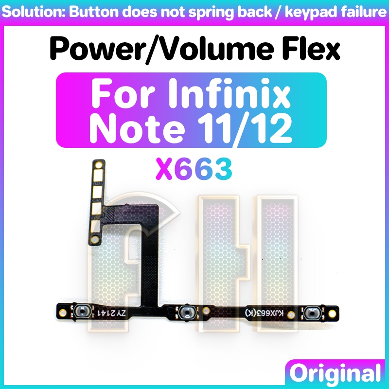 Power Volume button flex For Infinix note 11 12 x663 Switch ON OFF Key Mute Button Ribbon Flex ...