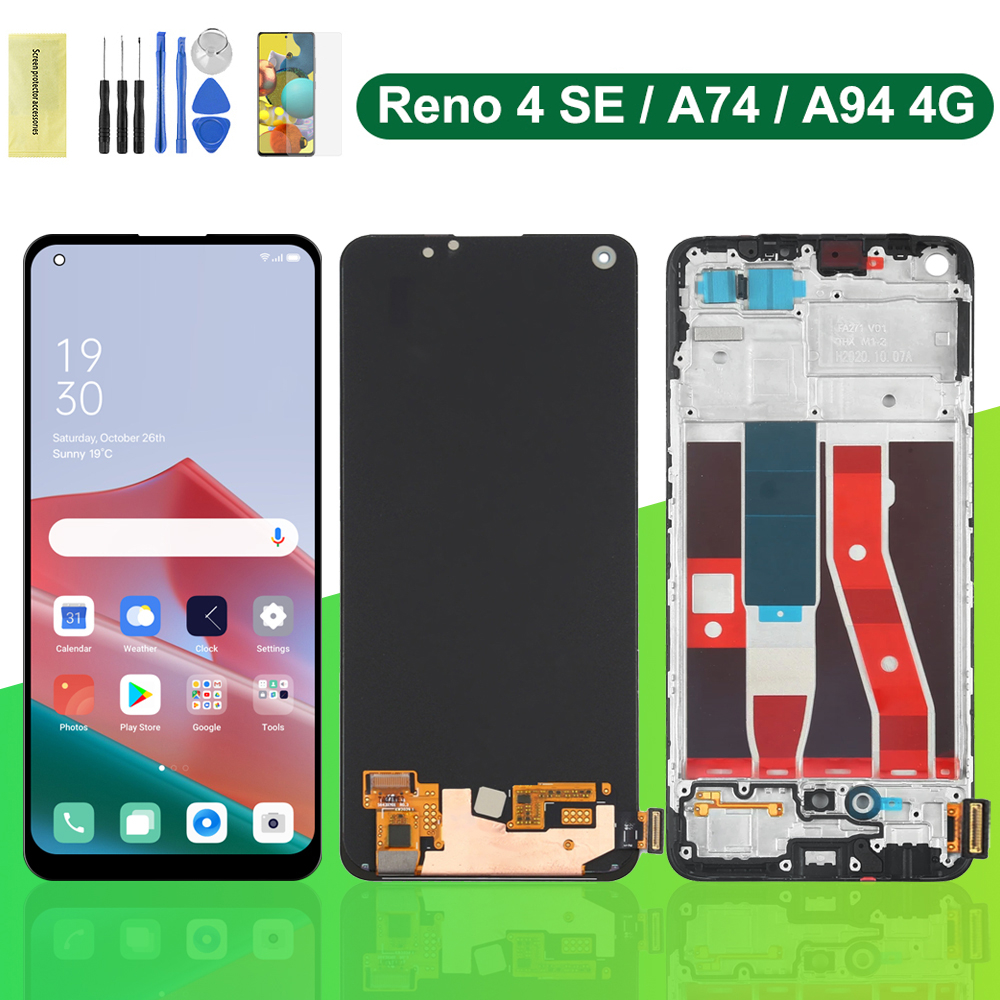 6.43" For OPPO A94 4G CPH2203/A74 4G CHP2219/Reno4 SE PEAT00 PEAM00 LCD Display With Frame ...
