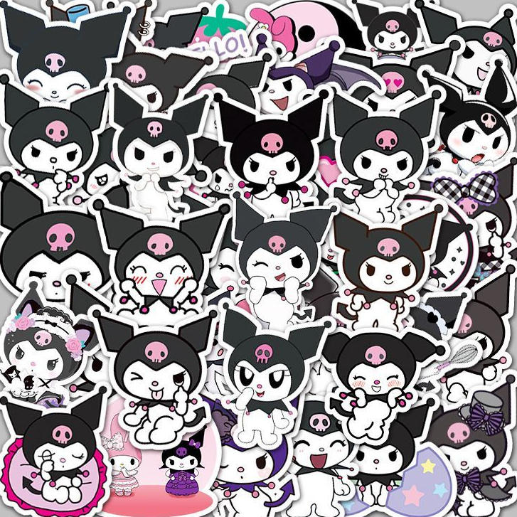 50Pcs Cute Kuromi Cartoon Graffiti Waterproof Stickers For DIY Phones ...