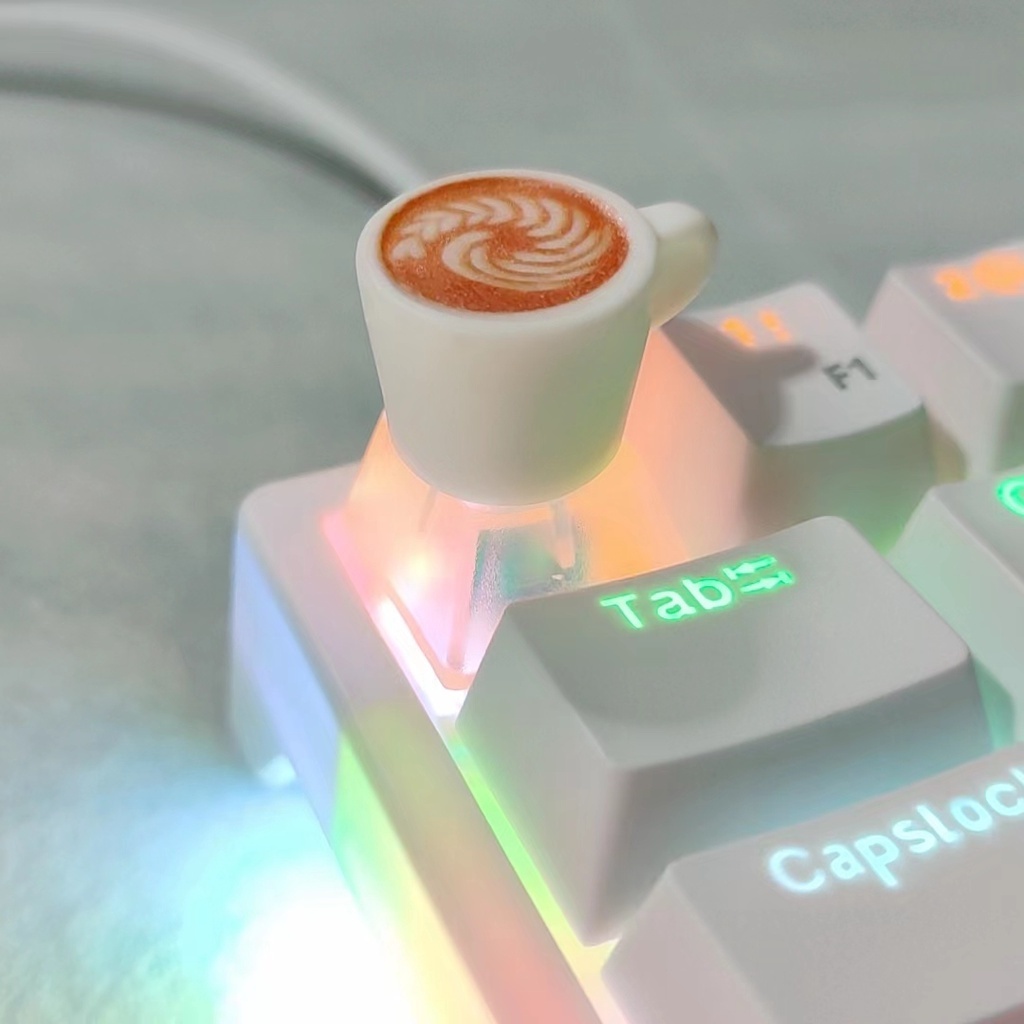 Ready Stock Handmade Keycap Coffee Cup Translucent Mechanical Keyboard ...