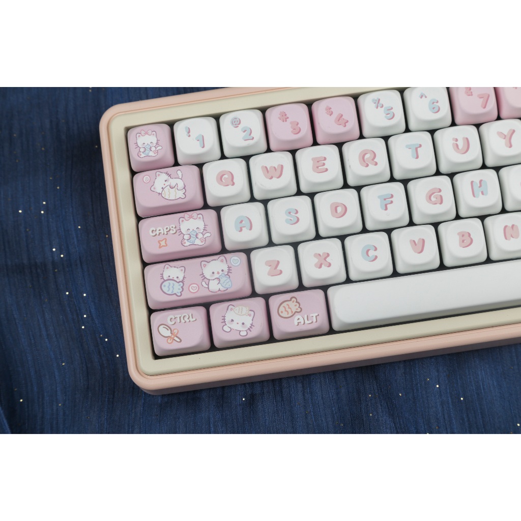 Kitten eats fish keycaps MOA profile Dye-Sublimation PBT keycap 140keys ...
