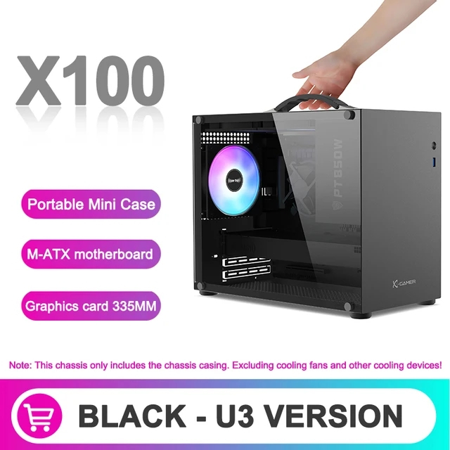 Power Train X100 Portable Handheld Case Mini-ITX/MATX Motherboard USB3 ...
