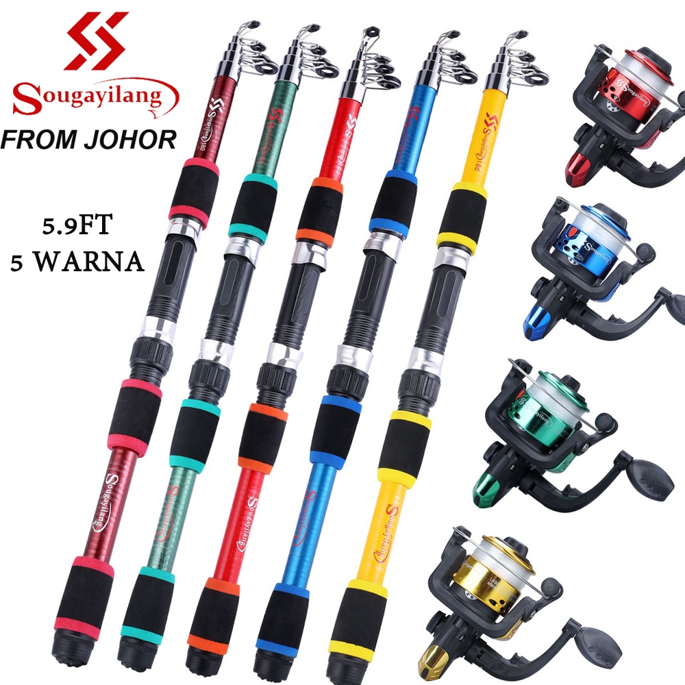 Sougayilang Telescopic fishing rod Joran Pancing 1.8 meters 5 colors 6 ...